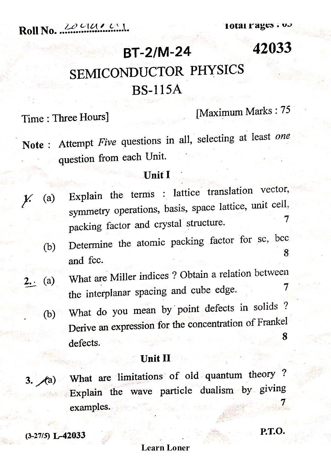 Semi Physics-2024-KUK-Btech-CSE - Learn Loner Semi Physics-2024-KUK-Btech-CSE - Learn Loner